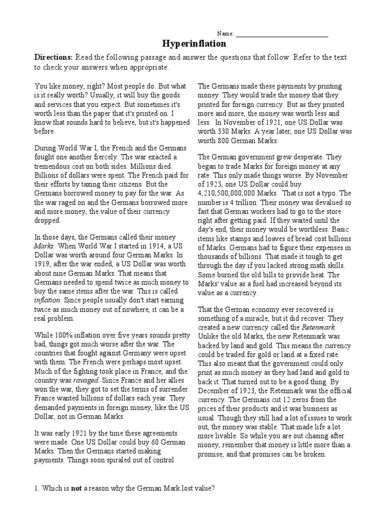 Hyperinflation | PDF | Money | Inflation