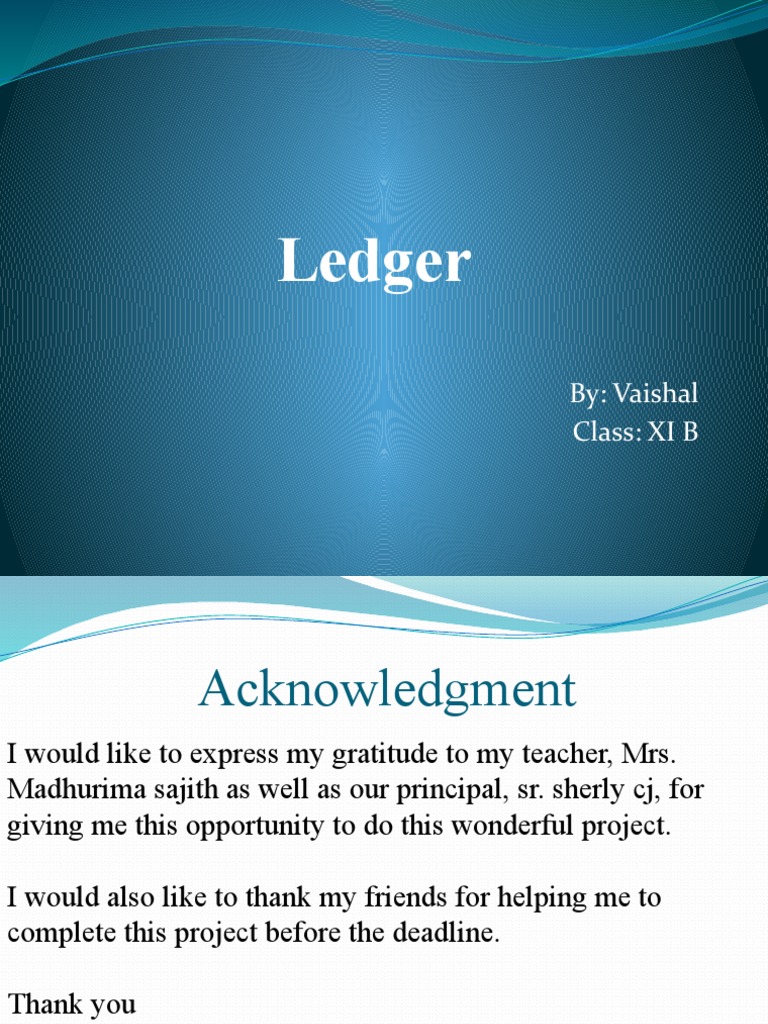 Accountancy Project Ledger | PDF | Debits And Credits | Ledger