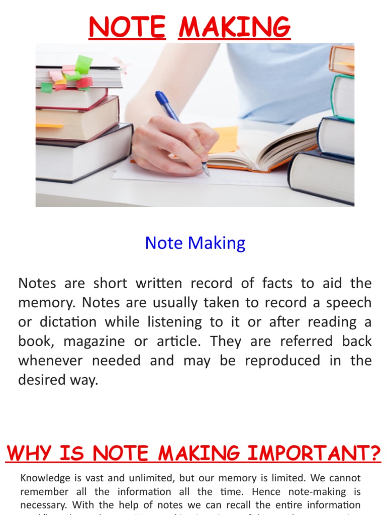 XI English Note Making | PDF | Attention | Conversation