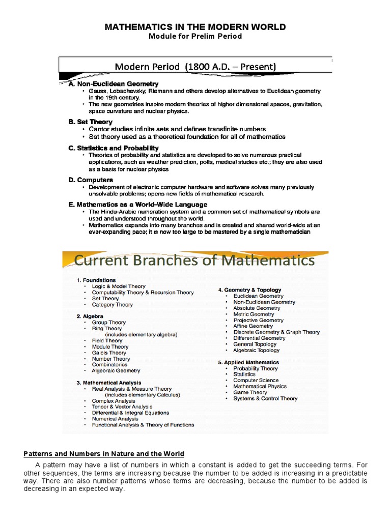 Mathematics in The Modern World: Module For Prelim Period | Download ...