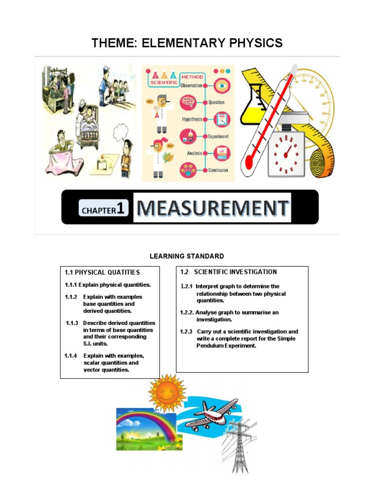 Theme: Elementary Physics: 1.1 Physical Quatities 1.2 Scientific ...