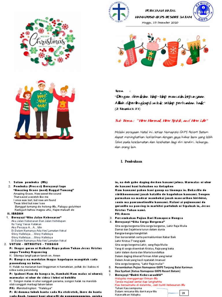 Perayaan Natal GKPS Batam 2020 | PDF | Agama & Spiritualitas