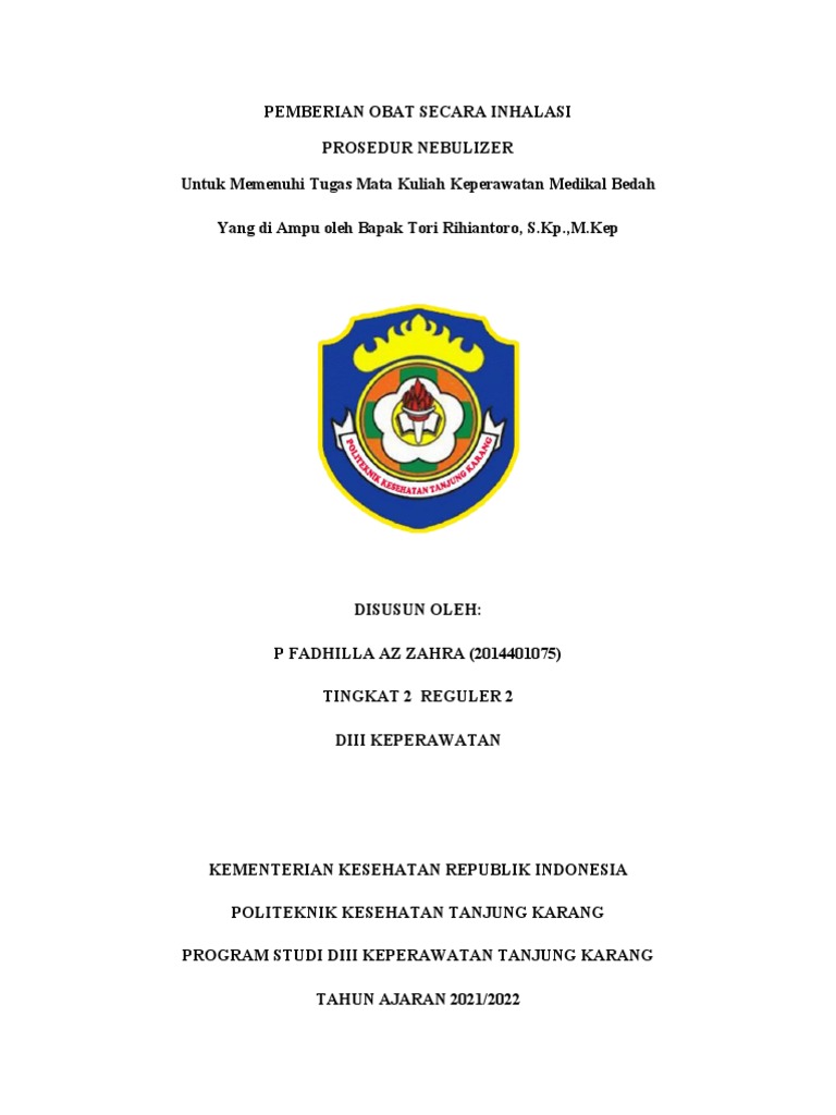 Prosedur Inhalasi Nebulizer | PDF