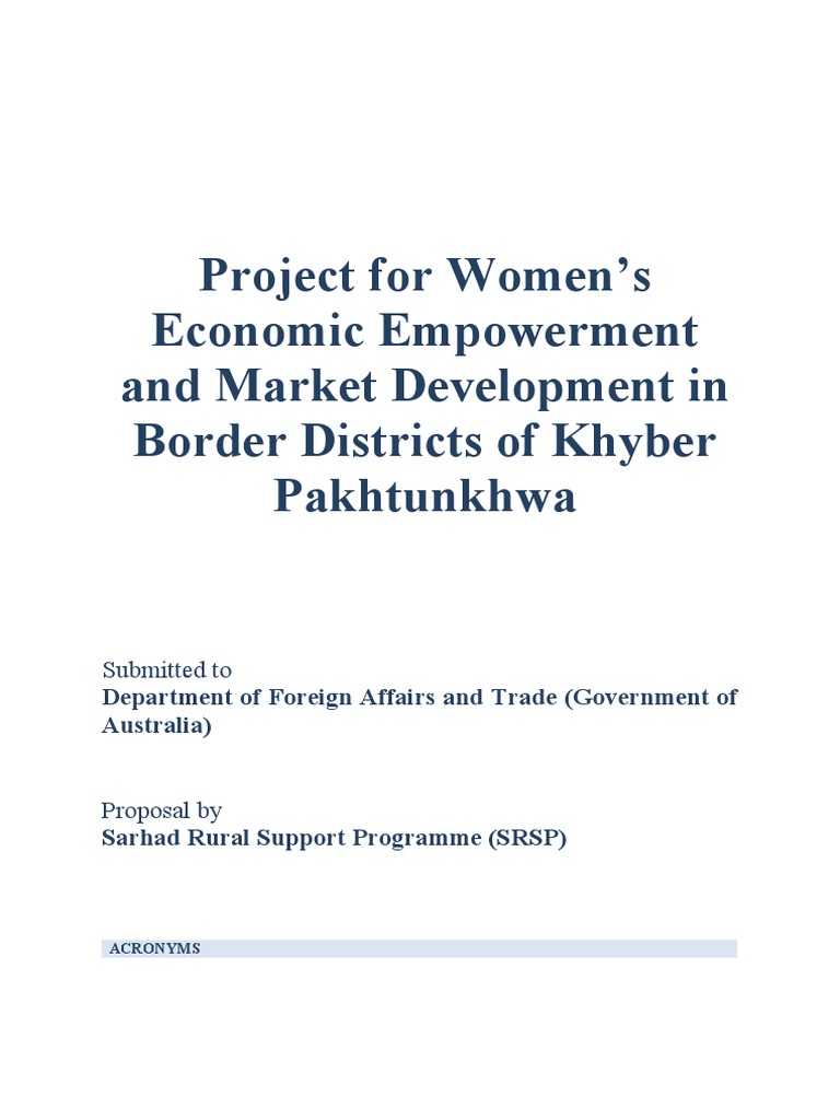 Women's Economic Empowerment Project KP | PDF | Poverty | Poverty ...