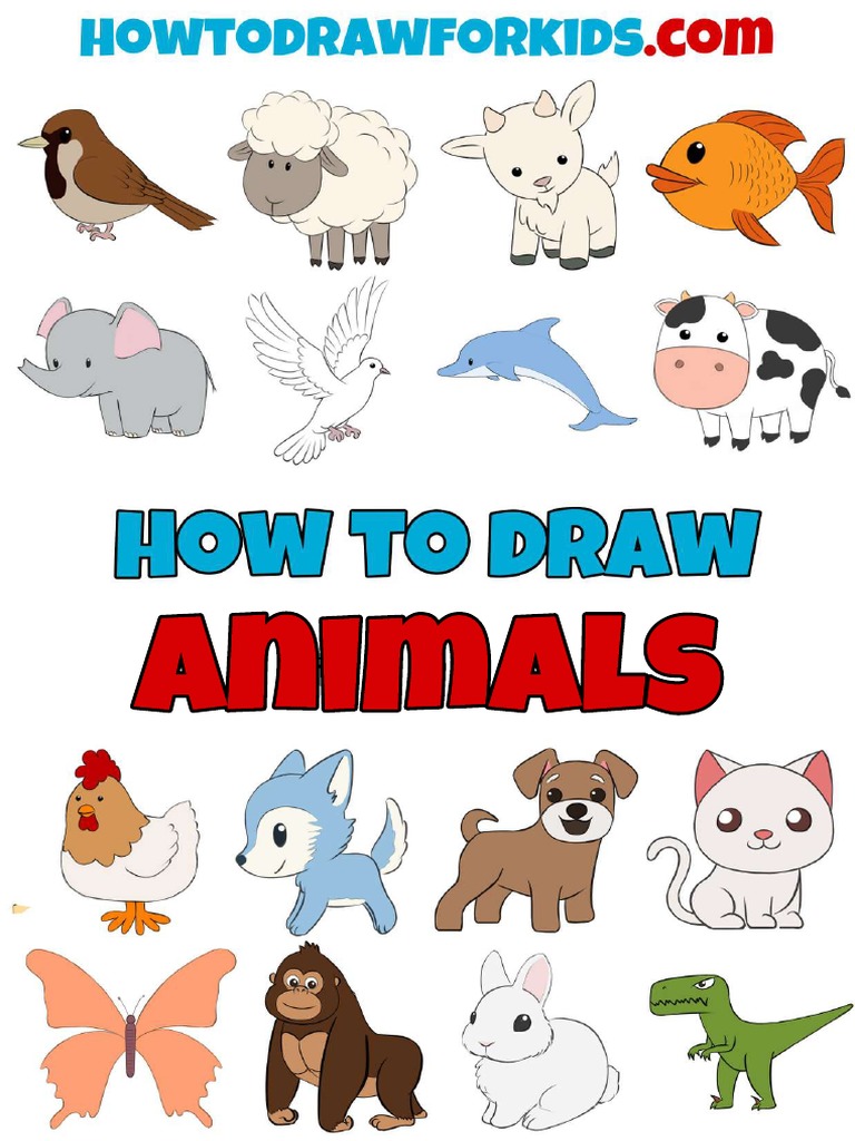 Simple Animal Drawing Tutorials for Kids | PDF