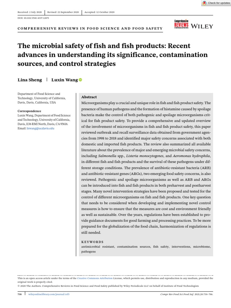 The Microbial Safety of Fish and Fish Products Recentadvances in ...