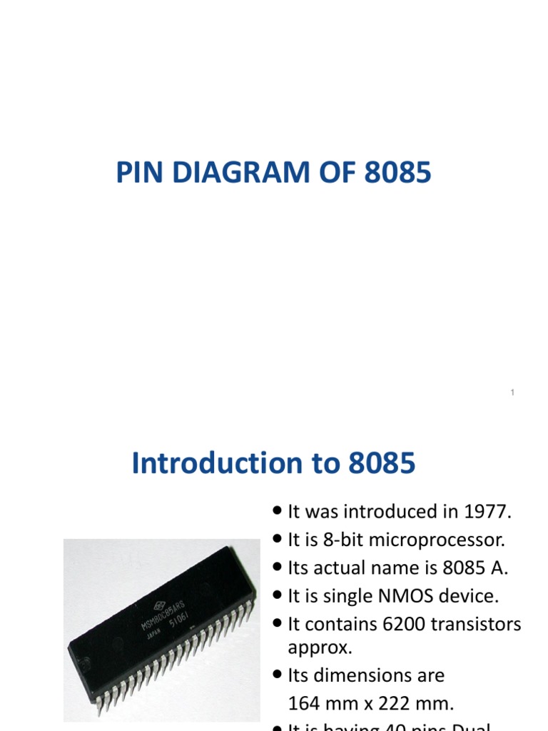 Pin Diagram of 8085 | Download Free PDF | Input/Output | Computing