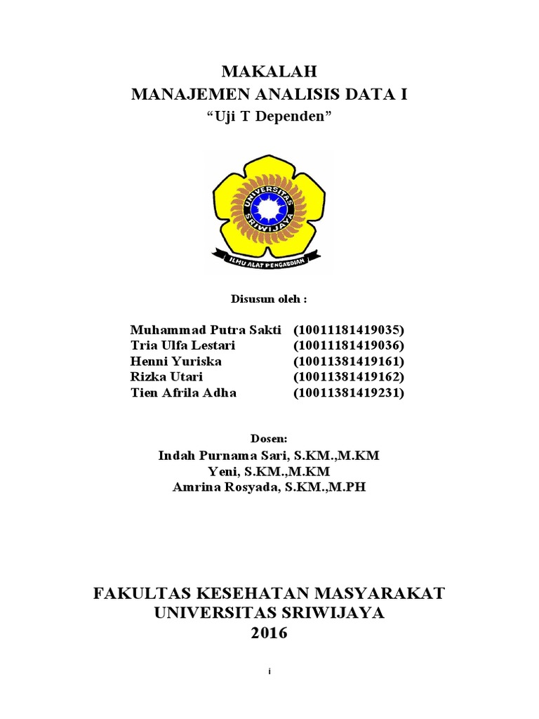Makalah Manajemen Analisis Data I | PDF