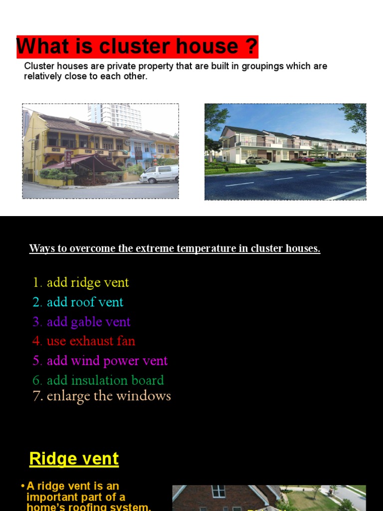 What Is Cluster House ? | PDF | Roof | Ventilation (Architecture)