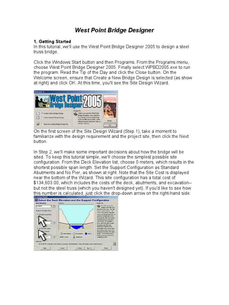 West Point Bridge Designer-Cara Mendesain Jembatan | PDF | Truss | Bridge