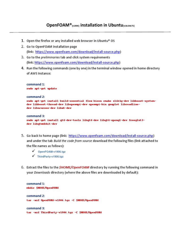 OpenFOAM Installation Tutorial | Download Free PDF | Computer File ...