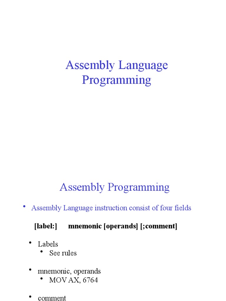 Assembly Language Programming Pdf Binary Coded Decimal Byte