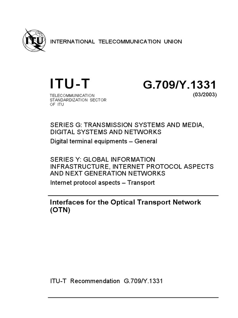 G.709 Inglés | PDF | Data Transmission | Computer Network