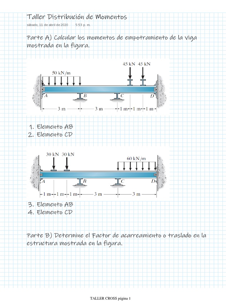 Taller Distribución de Momentos - 20200419 | PDF