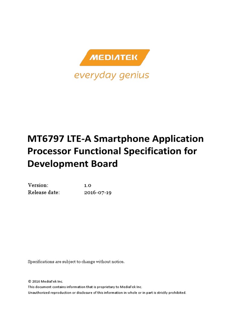 MT6797 MediaTek | PDF | Input/Output | Parameter (Computer Programming)