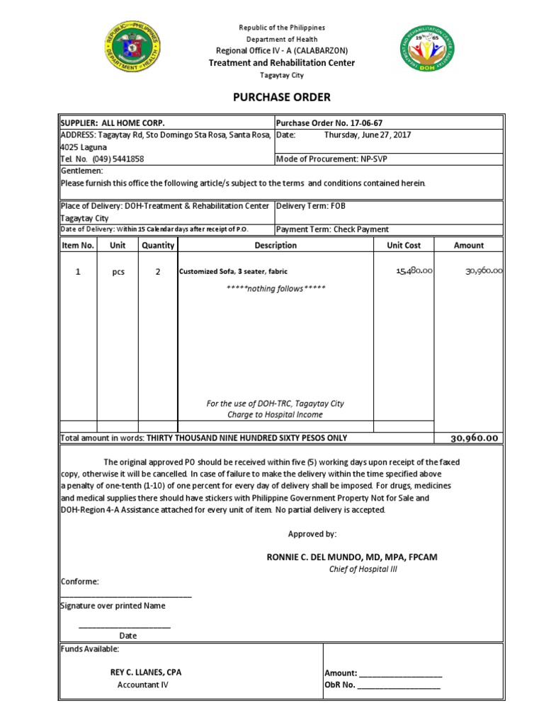 Purchase Order | PDF