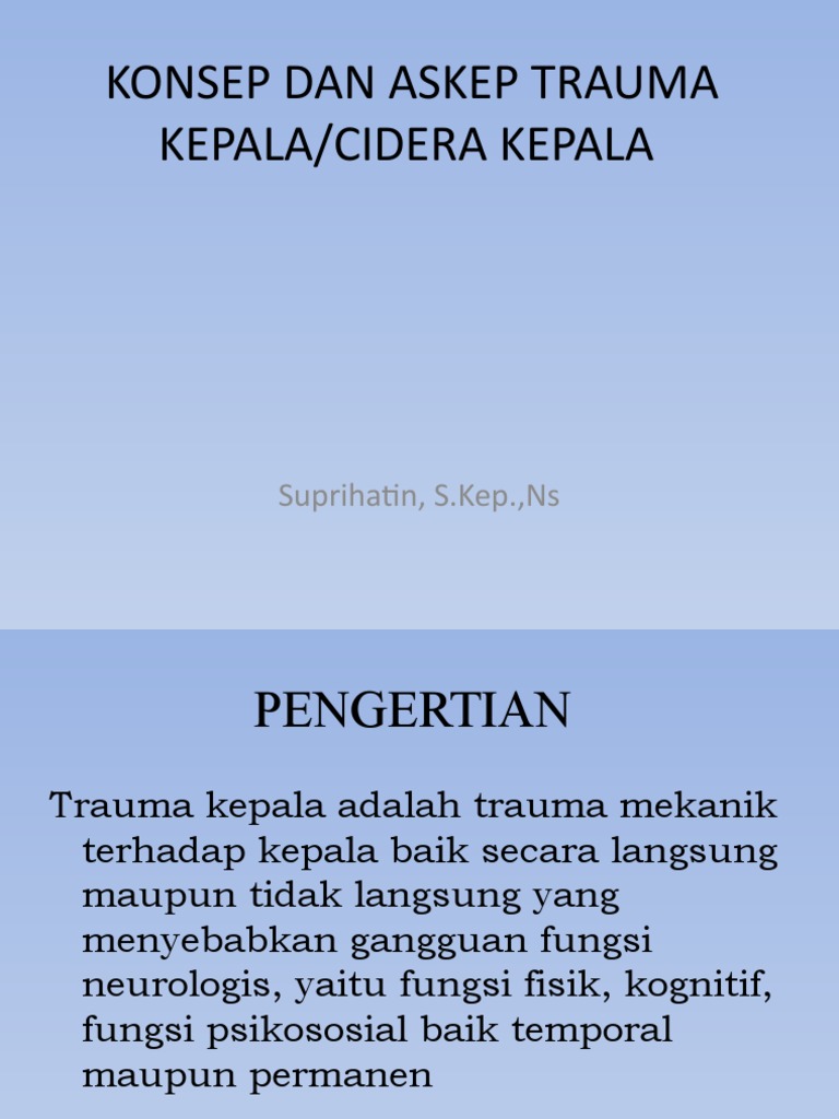 Konsep Dan Askep Trauma Kepala | PDF