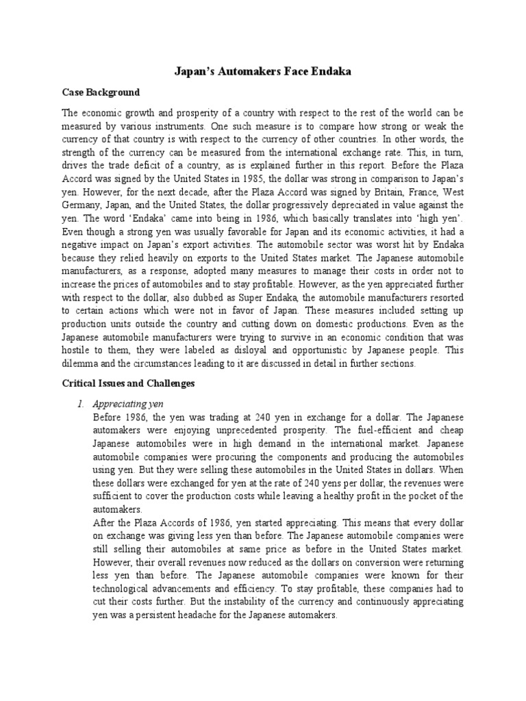 Japan's Endaka | PDF | Japanese Yen | Purchasing Power Parity
