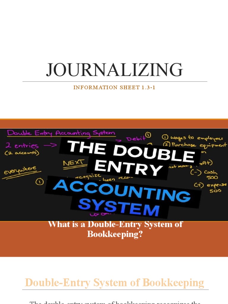 Journalizing: Information Sheet 1.3-1 | PDF | Debits And Credits | Bookkeeping