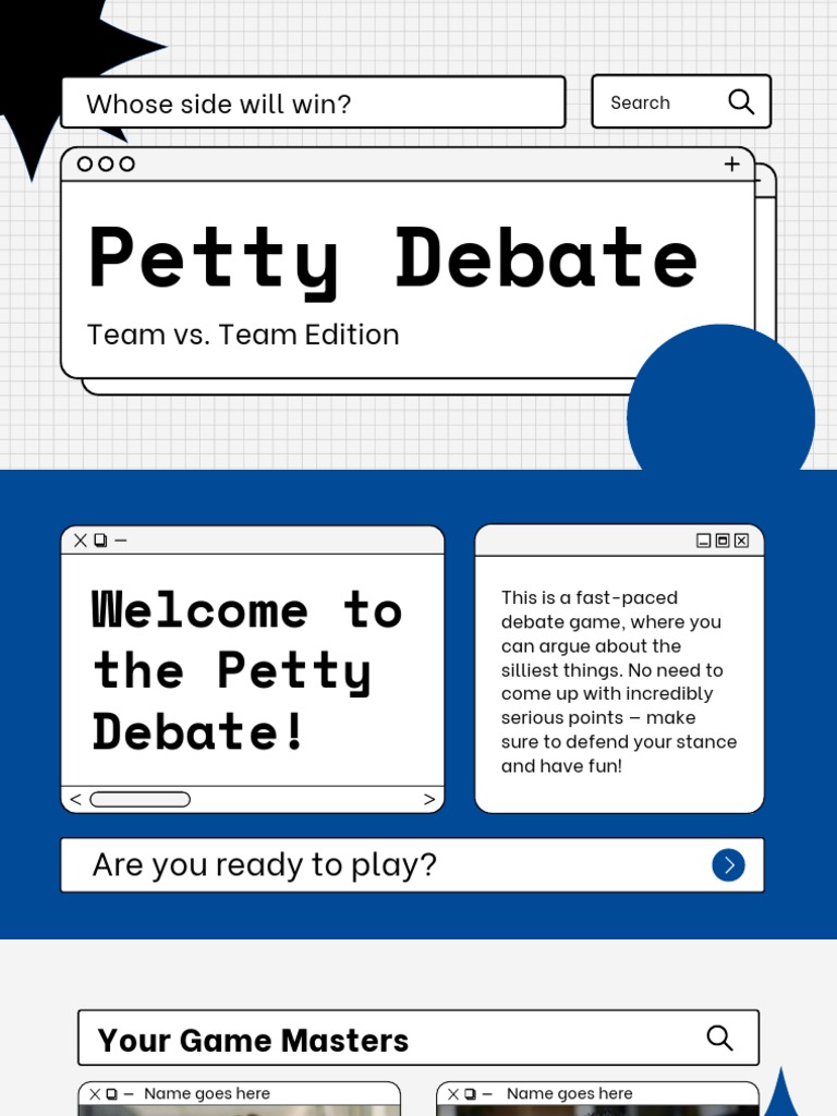 Petty Debate Game Instructions | PDF | Sports & Recreation | Games ...