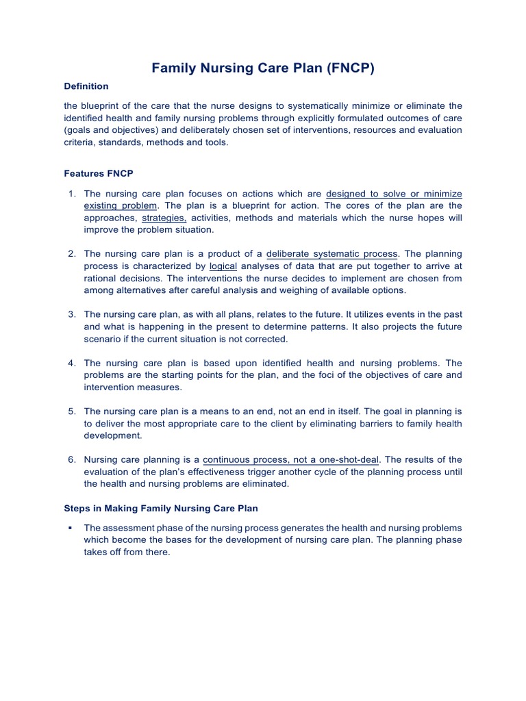 Family Nursing Care Plan Diagram | PDF | Nursing | Evaluation