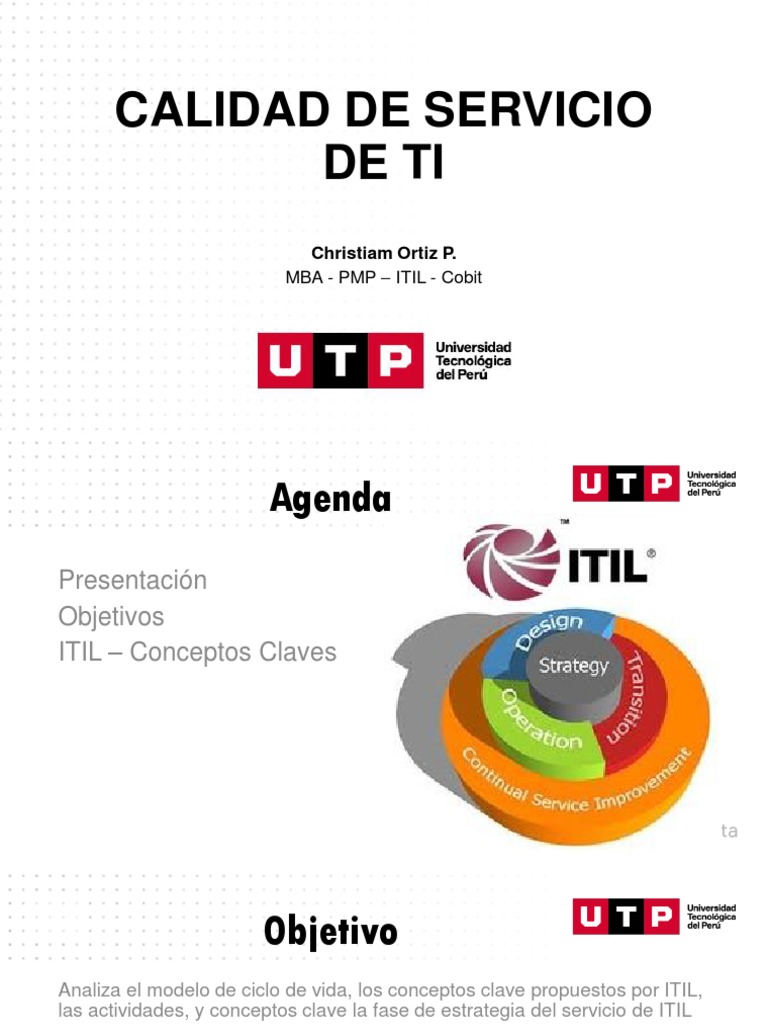 Sesión 2 ITIL Conceptos Claves UTP | PDF | Itil | It Service Management