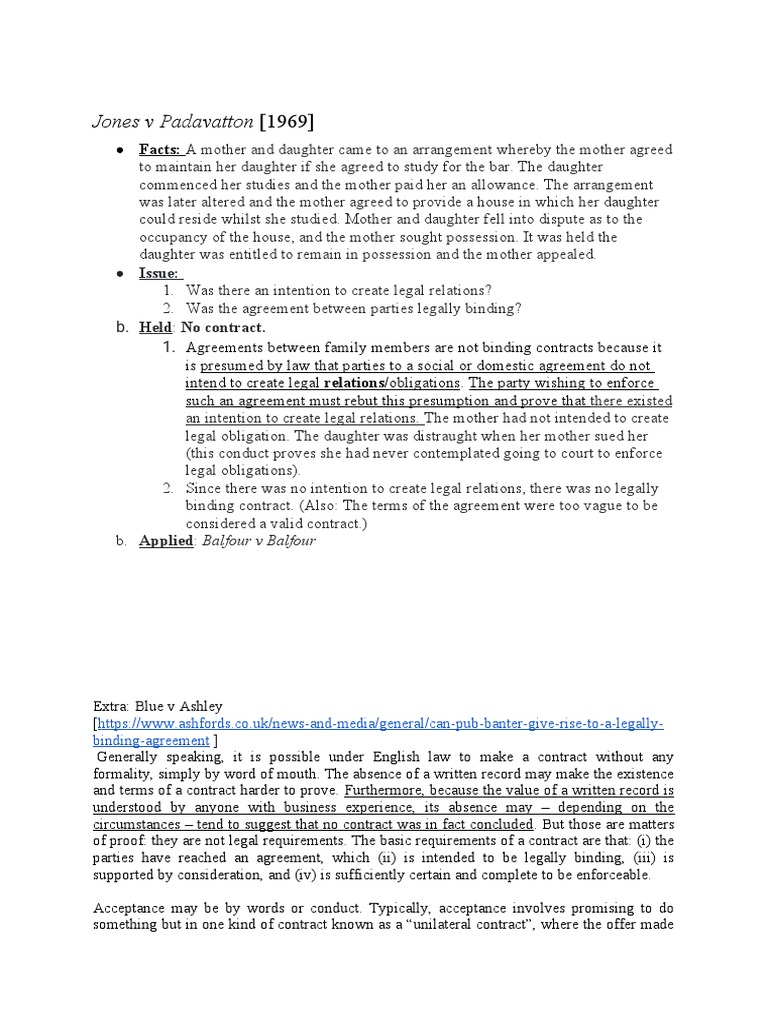 Jones V Padavatton (1969) :: No Contract | PDF | Justice | Crime & Violence