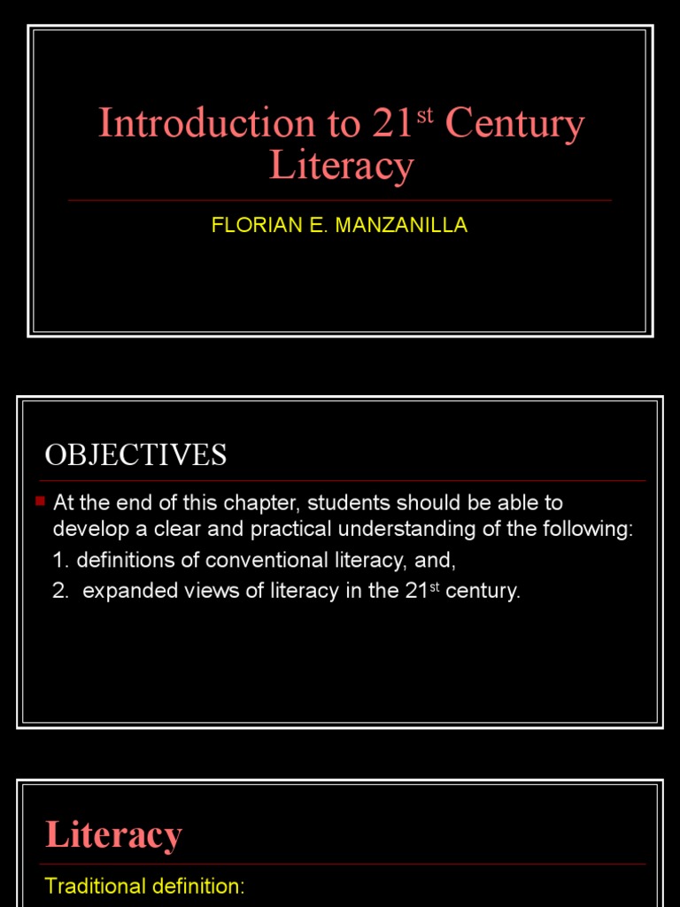 Chapter 1 - Introduction To 21st Century Literacy | PDF | Literacy ...