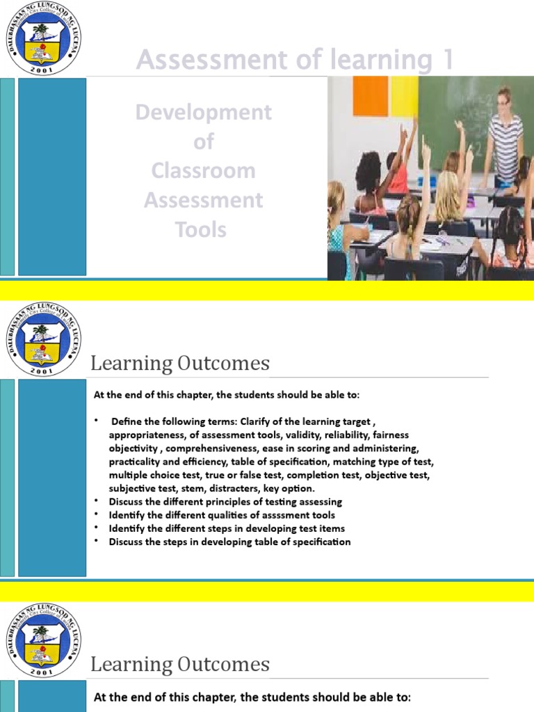 Chapter 3 - Development of Classroom Assessment Tools | PDF ...