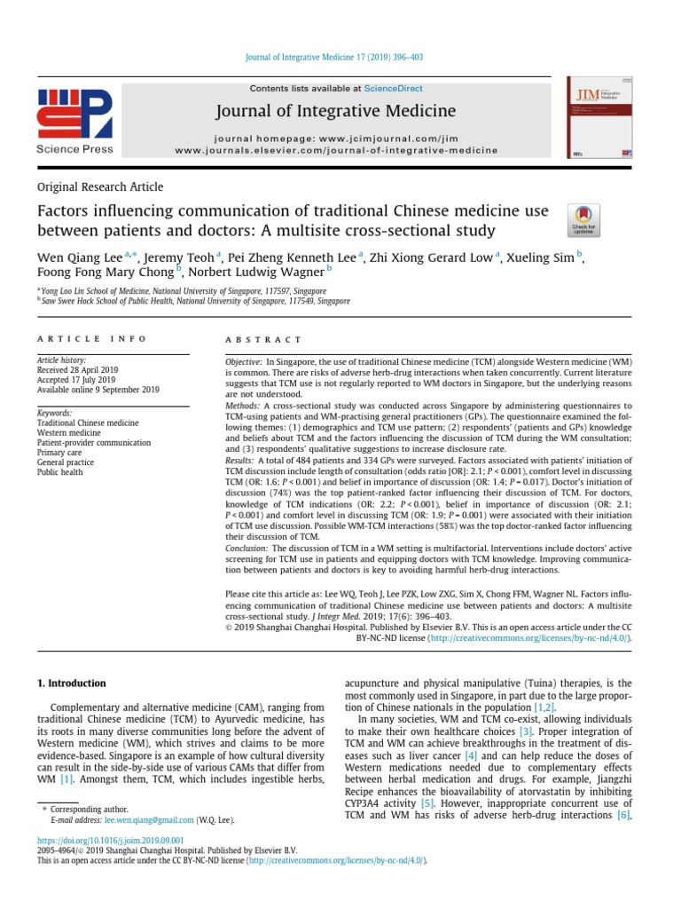 Journal of Integrative Medicine | PDF | Traditional Chinese Medicine ...