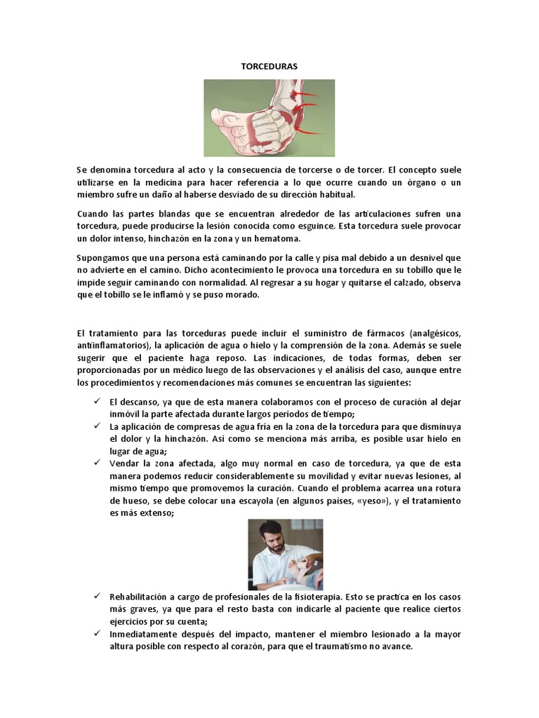 TORCEDURAS y ESGUINCE | PDF | Tobillo | Medicina