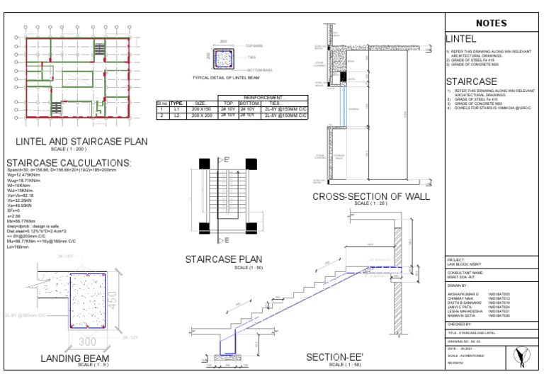 Staircase and Lintel As-03 | PDF | Stairs | Components