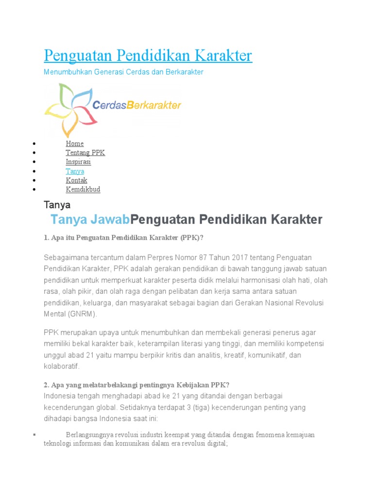 Penguatan Pendidikan Karakter | PDF