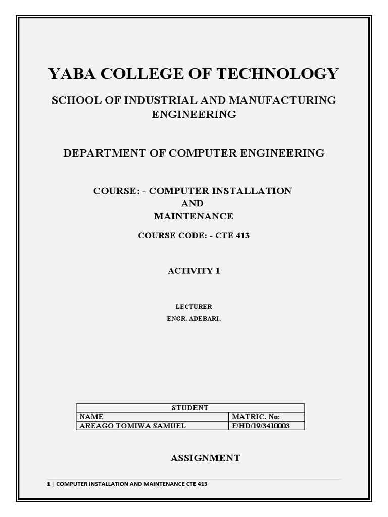 Computer Installation & Maintenance Guide | PDF | Resistor | Capacitor