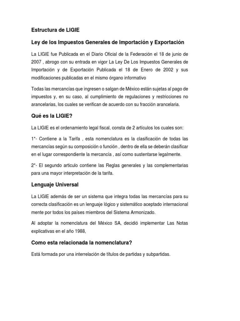 Estructura de Ligie | PDF