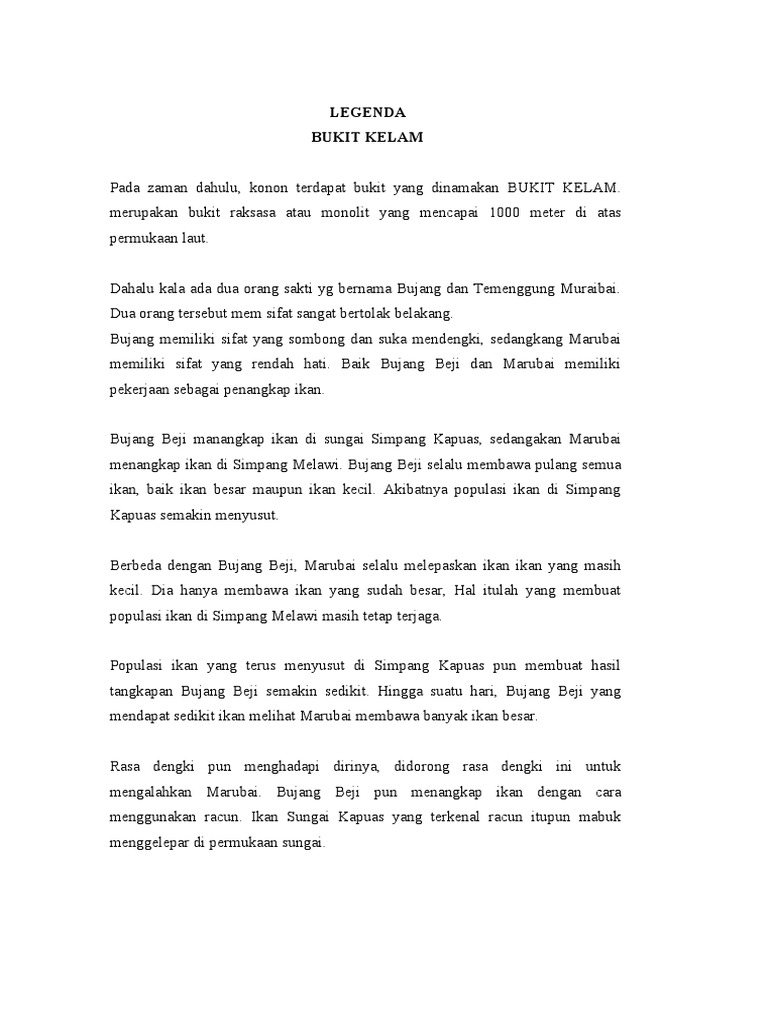 Legenda Bukit Kelam | PDF