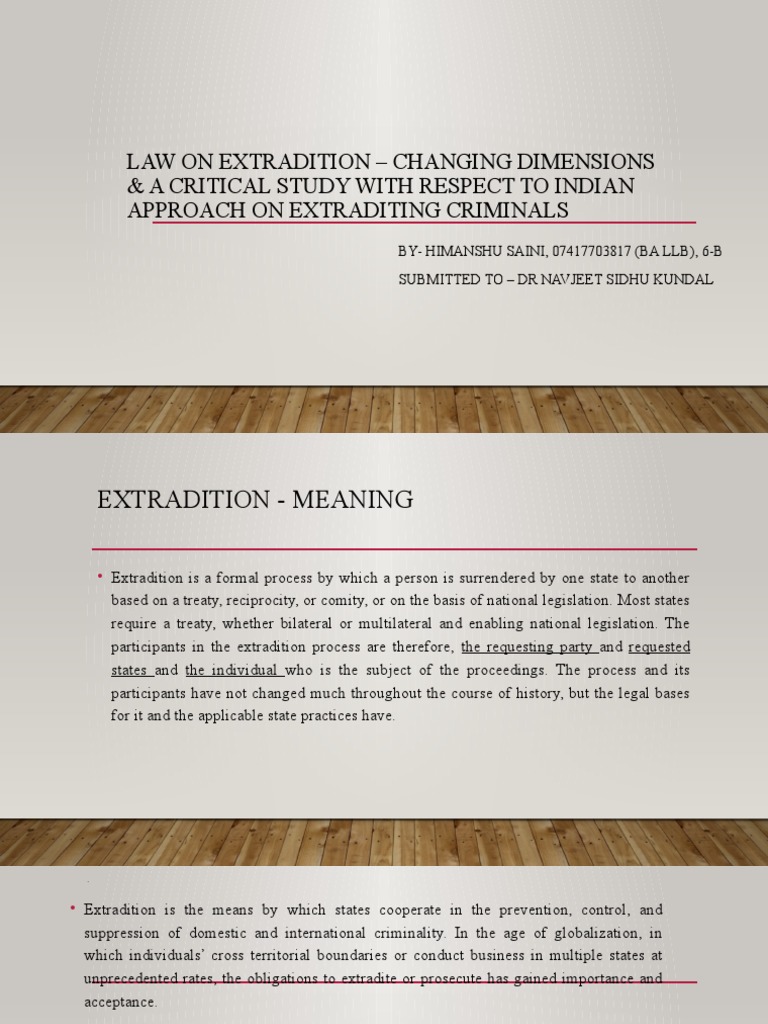 Understanding Extradition Law in India | PDF | Extradition | Crimes