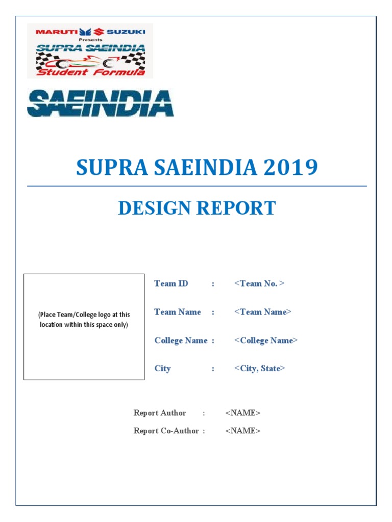 Supra Saeindia 2019: Design Report | PDF