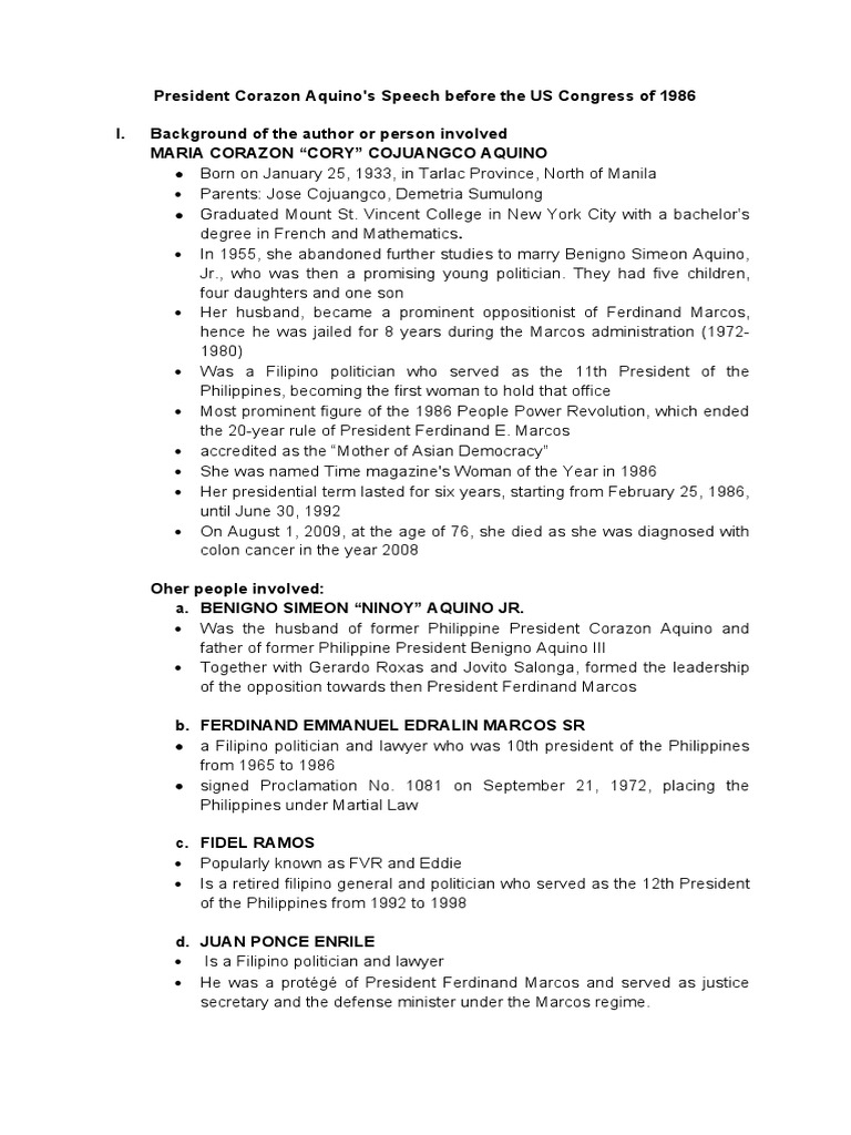 Group 2 - Written Report | PDF | Corazon Aquino | President Of The ...
