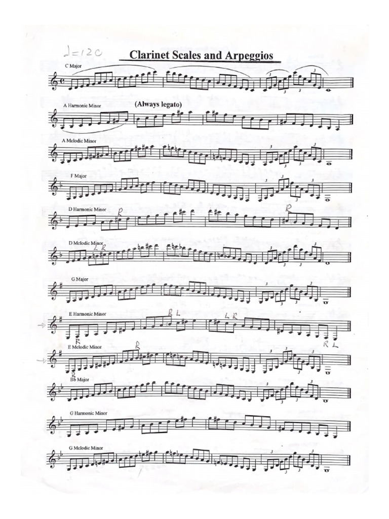 Clarinet Scales and Arpeggios | PDF