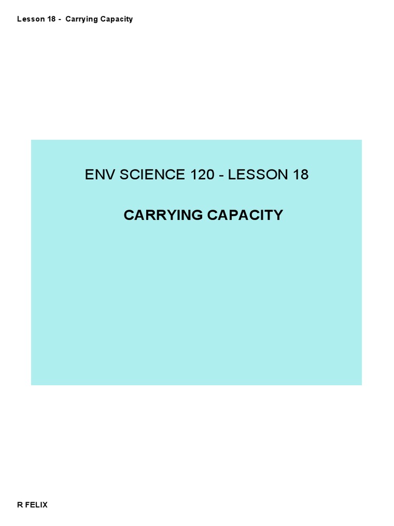 Env Science 120 Lesson 18: Carrying Capacity | PDF | Population Growth ...