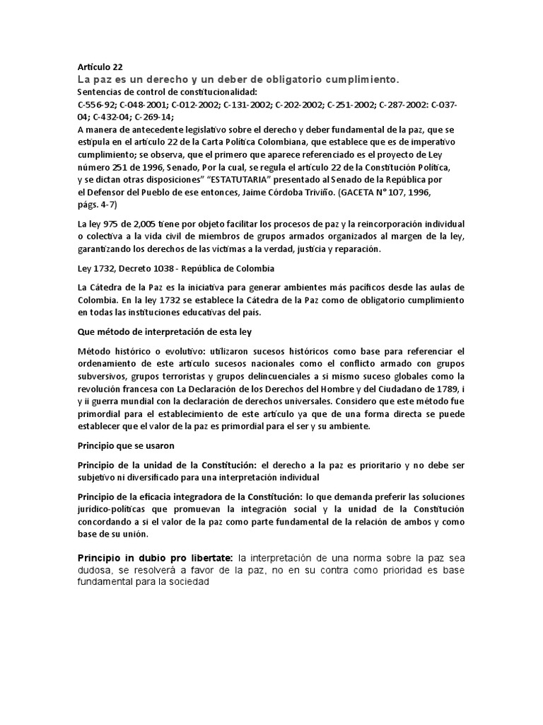 Articulo 22 | PDF | Constitución | Derecho laboral