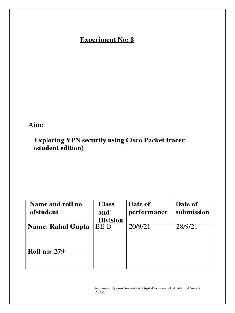 Experiment No: 8: Advanced System Security & Digital Forensics Lab ...