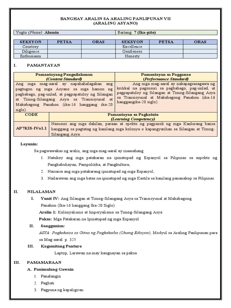 4-1 Patakarang Ipinatupad NG Mga Espanyol Sa Pilipinas | PDF