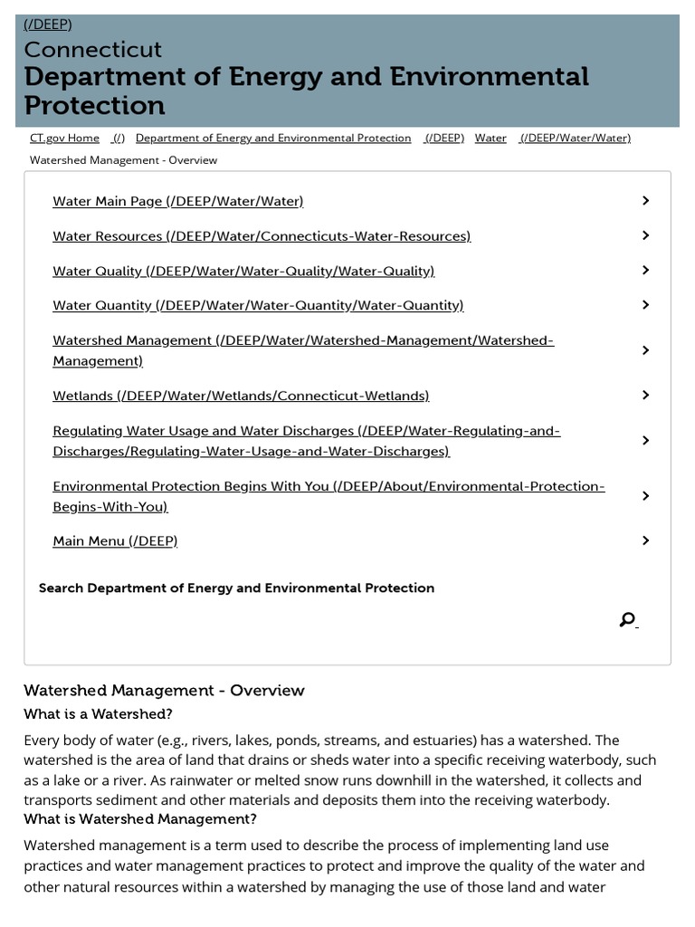Watershed Management - Overview | Download Free PDF | Drainage Basin ...