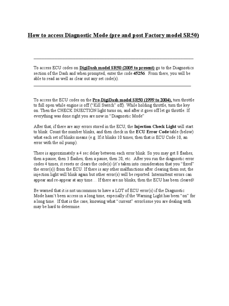 Accessing Diagnostic Mode and Reading Error Codes on Pre-2005 and 2005 ...