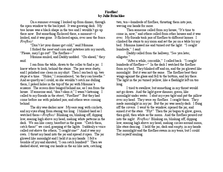 Fireflies!: Fireflies! by Julie Brinckloe | PDF