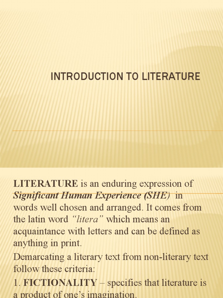 Introduction to Literature Concepts | PDF | Narrative | Poetry