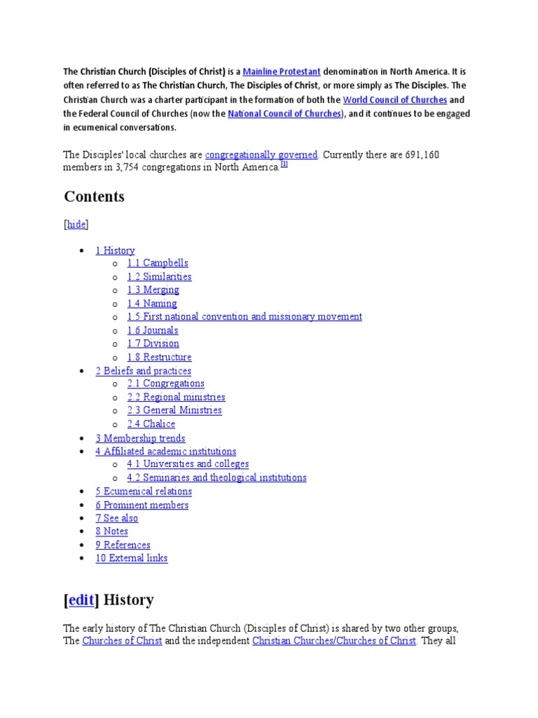 The Christian Church | PDF | Christian Church (Disciples Of Christ ...