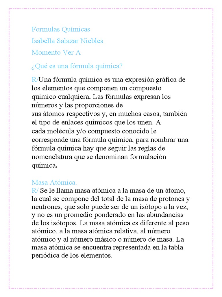 Formulas Químicas | PDF | Compuestos químicos | Química